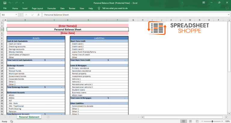 10 Free Personal Balance Sheet Templates | ClickUp