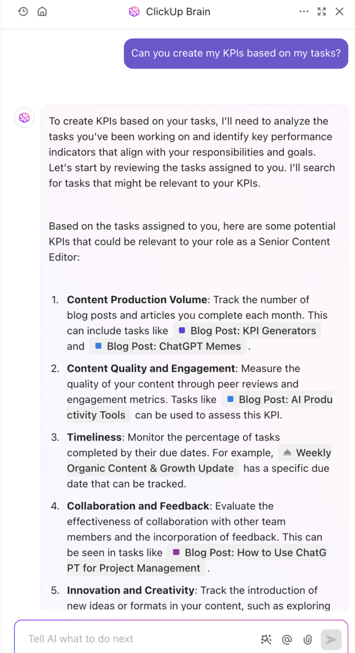 Top 10 AI KPI Generators for 2025 | ClickUp