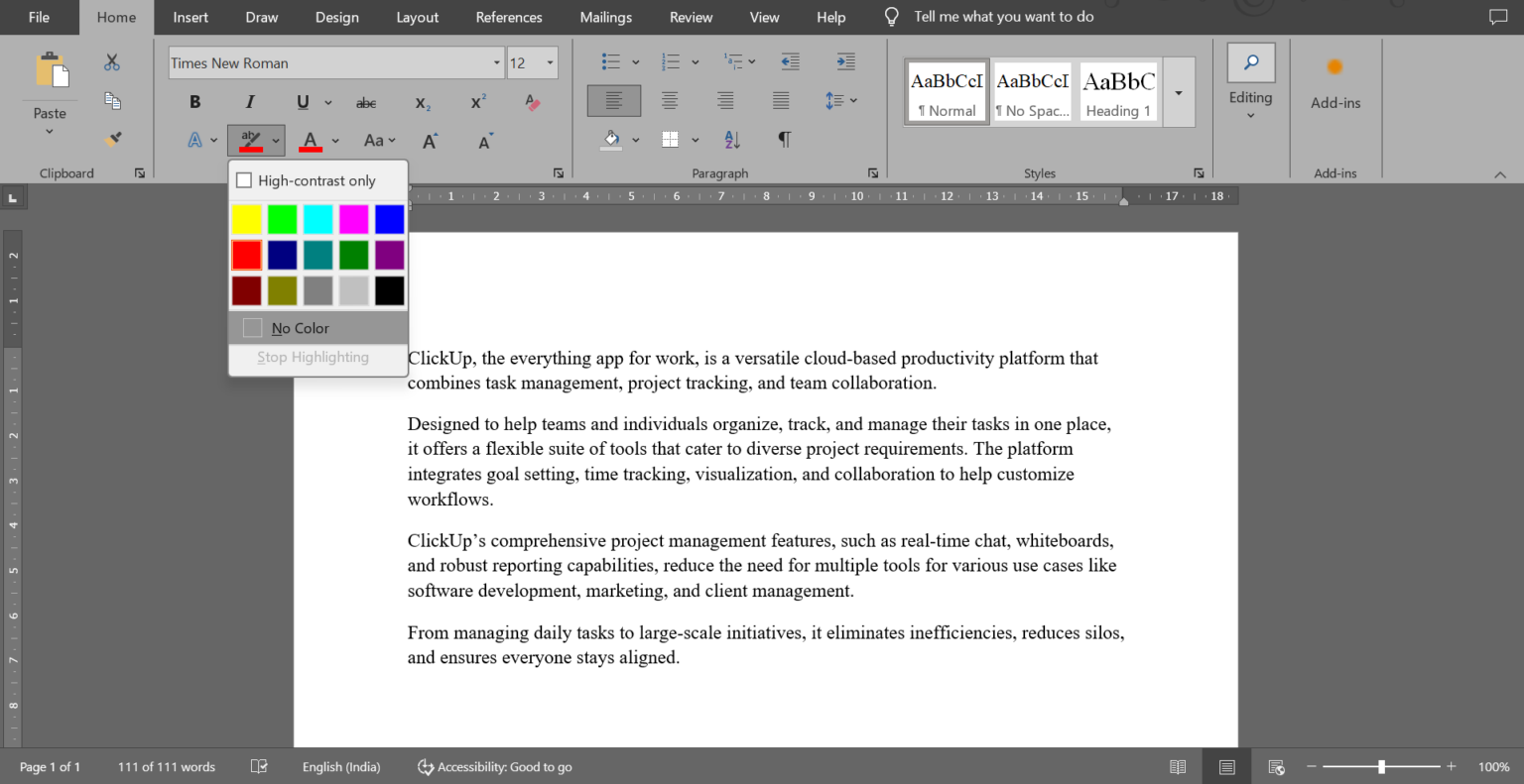 How to Highlight in Word for Better Document Clarity | ClickUp