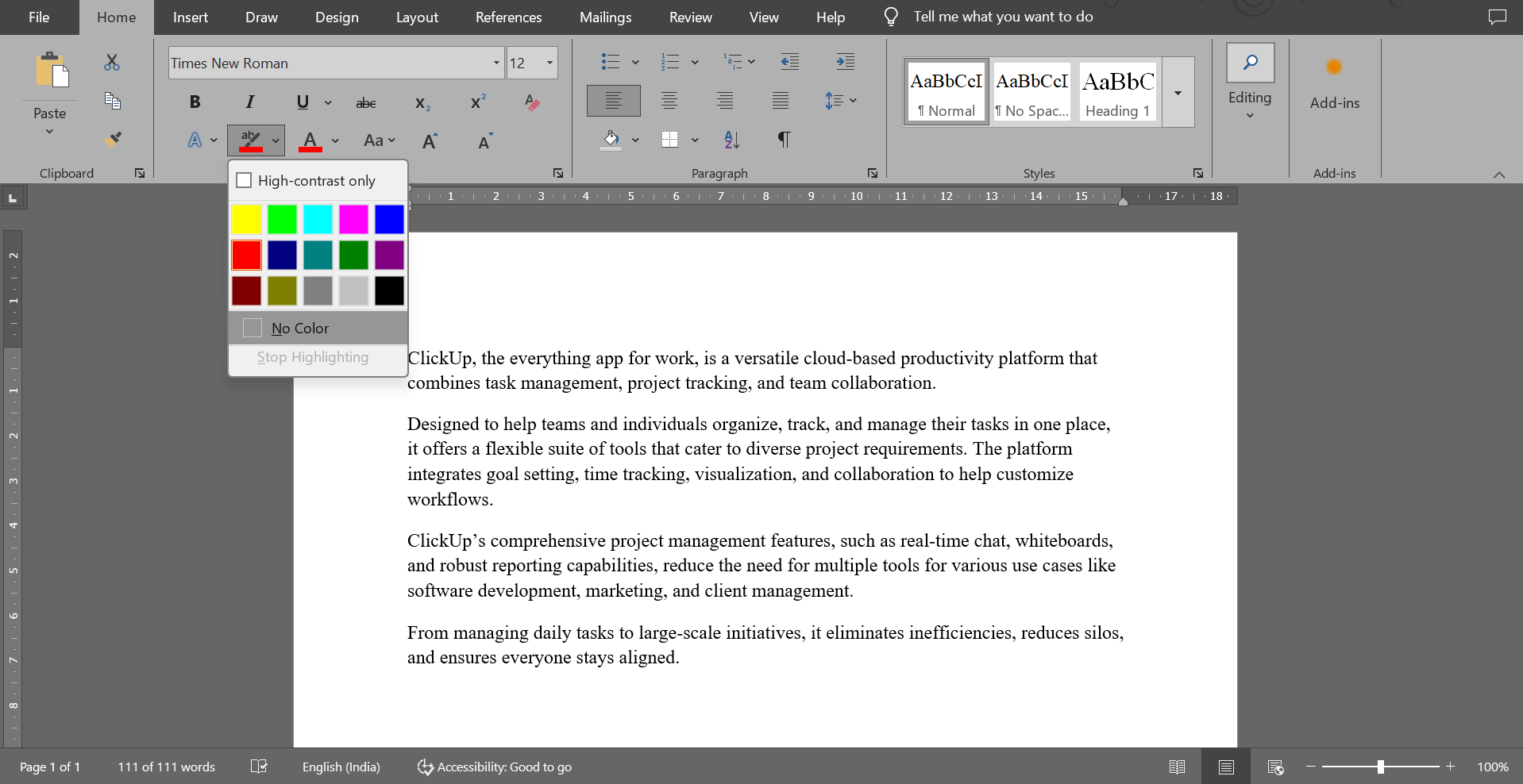 How to Highlight in Word for Better Document Clarity | ClickUp