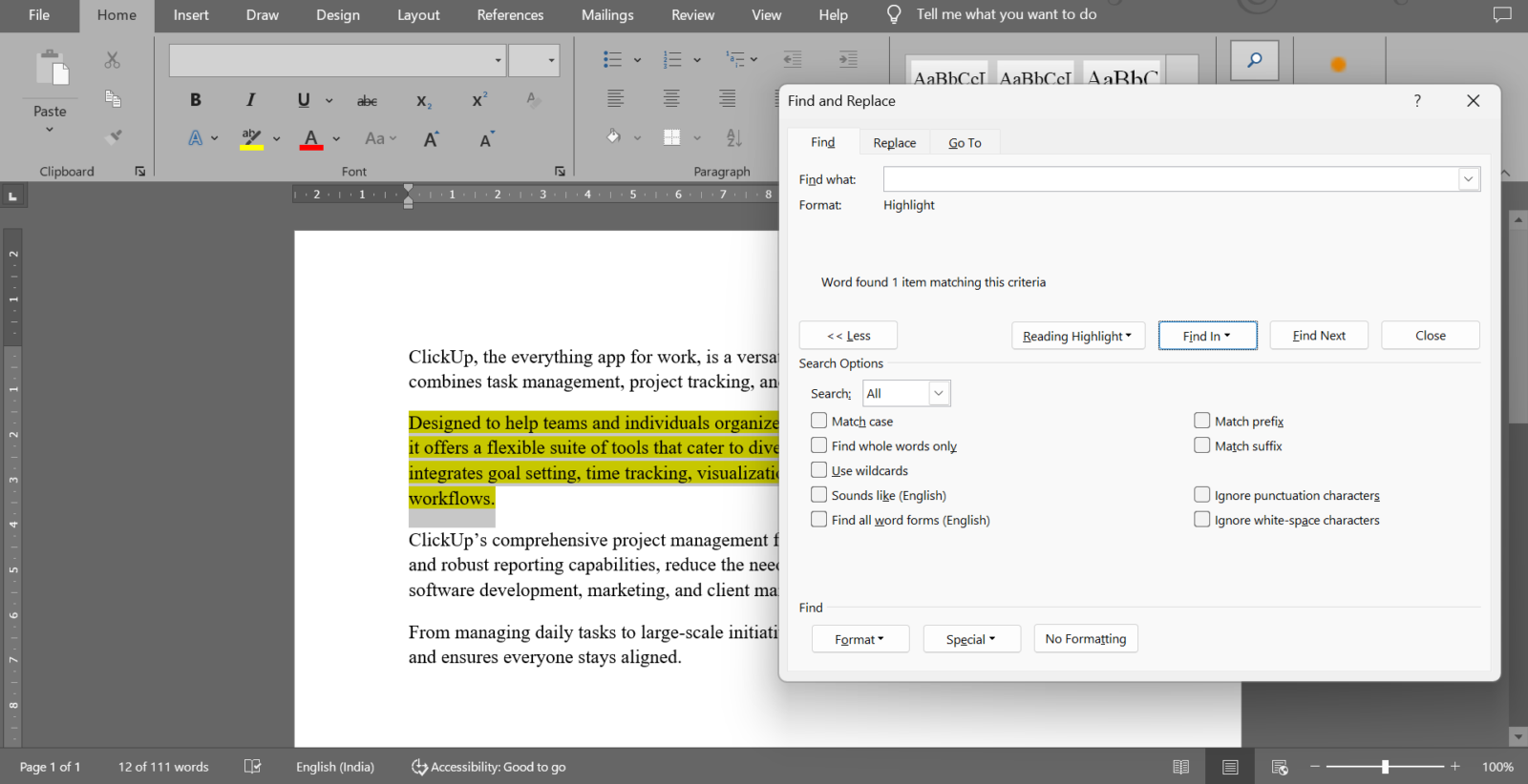 How to Highlight in Word for Better Document Clarity | ClickUp