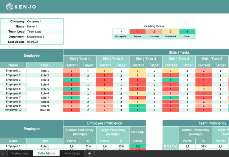 Top Free Skill Matrix Templates for Excel | ClickUp