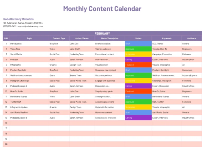 Free Marketing Calendar Templates for Excel | ClickUp