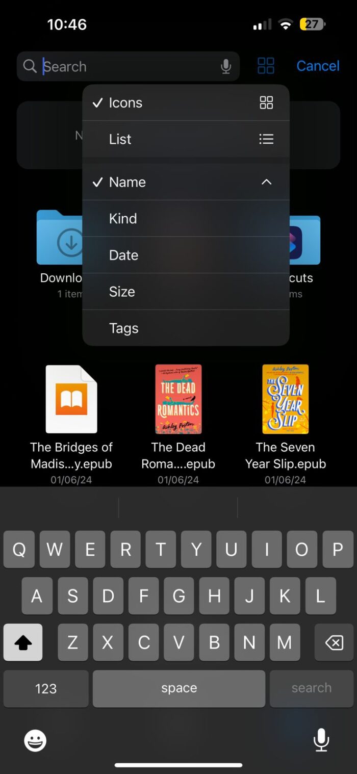 Bagaimana cara menemukan file di iPhone?