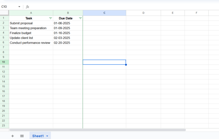 How to Organize Due Dates in Google Sheets Effectively | ClickUp