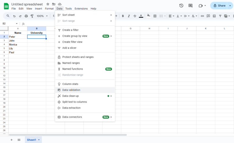 How to Add a Drop Down List in Google Sheets | ClickUp