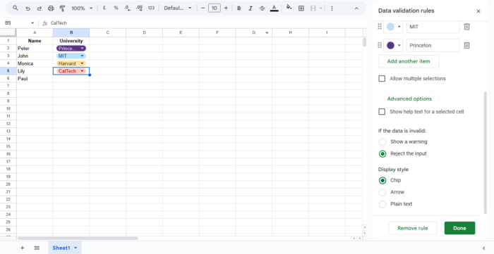 How to Add a Drop Down List in Google Sheets | ClickUp