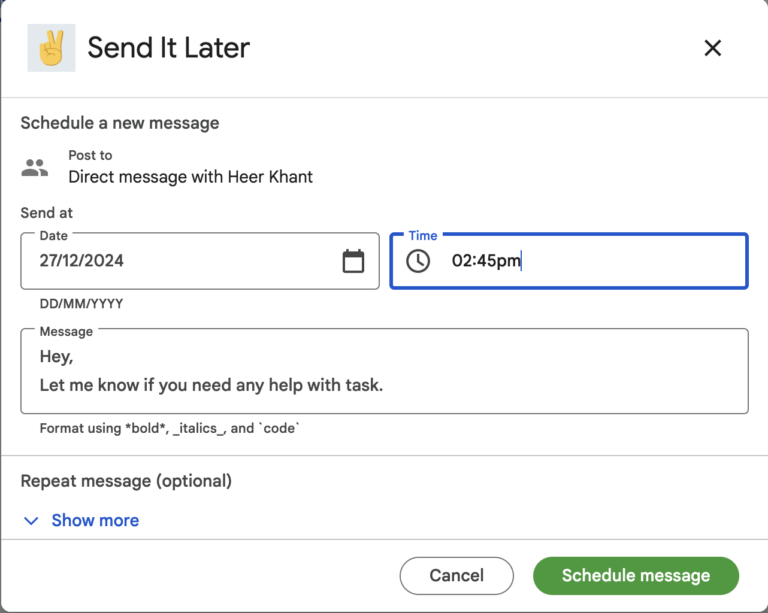 How to Schedule Messages on Google Chat | ClickUp