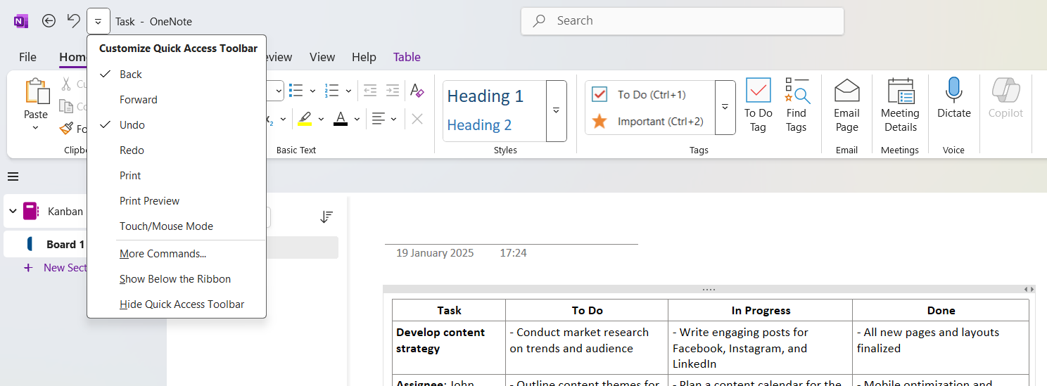How to Make a Kanban Board in OneNote for Task Management