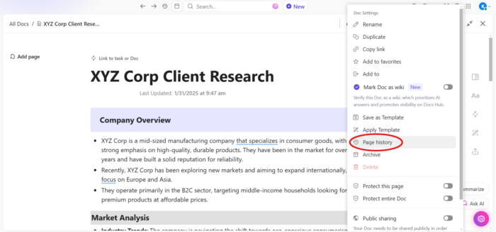 How to See Edit History in Google Docs Easily | ClickUp