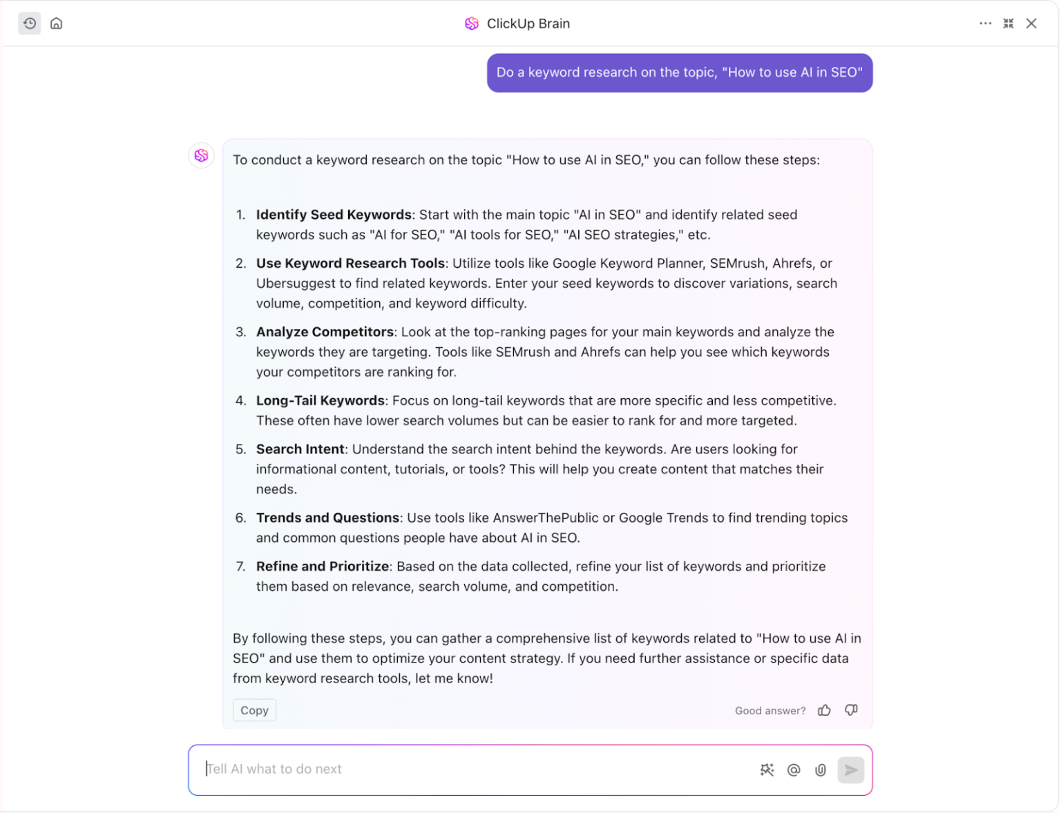 How to Use AI for SEO (Use Cases & Tools) | ClickUp