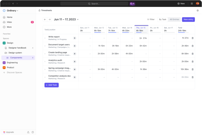 10 Best Time Tracking Software for Consultants in 2025 | ClickUp