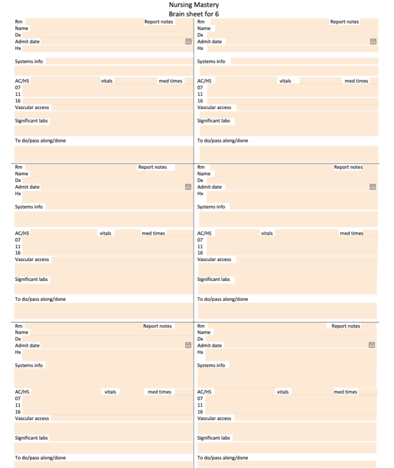 Free CNA Report Sheet Templates For Patient Care Documentation