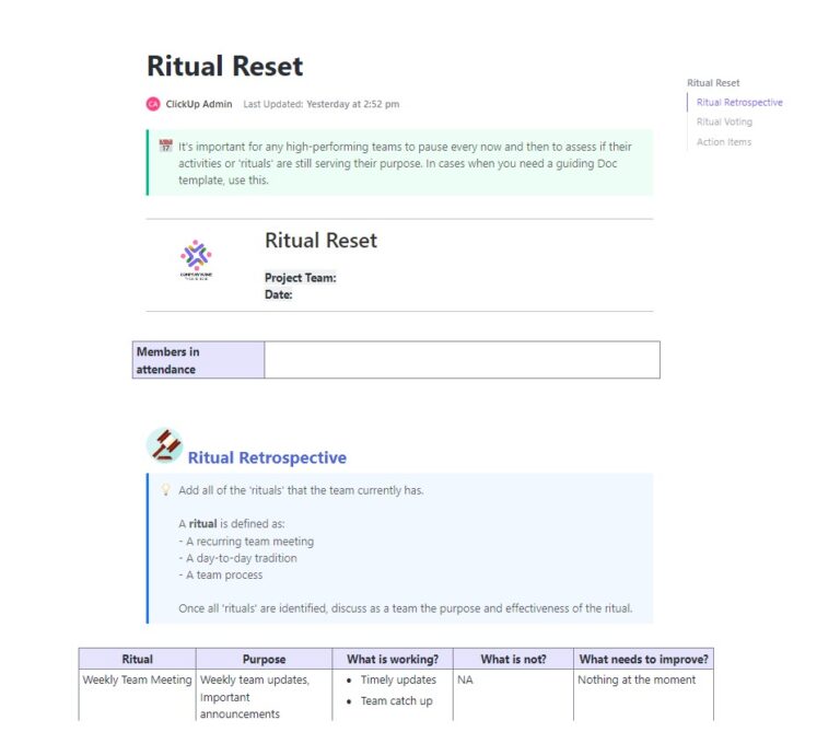 Ritual Reset: How to Refresh Your Habits and Improve Productivity