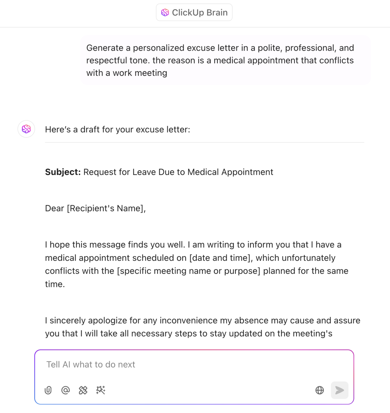 Free Excuse Letter Templates | ClickUp