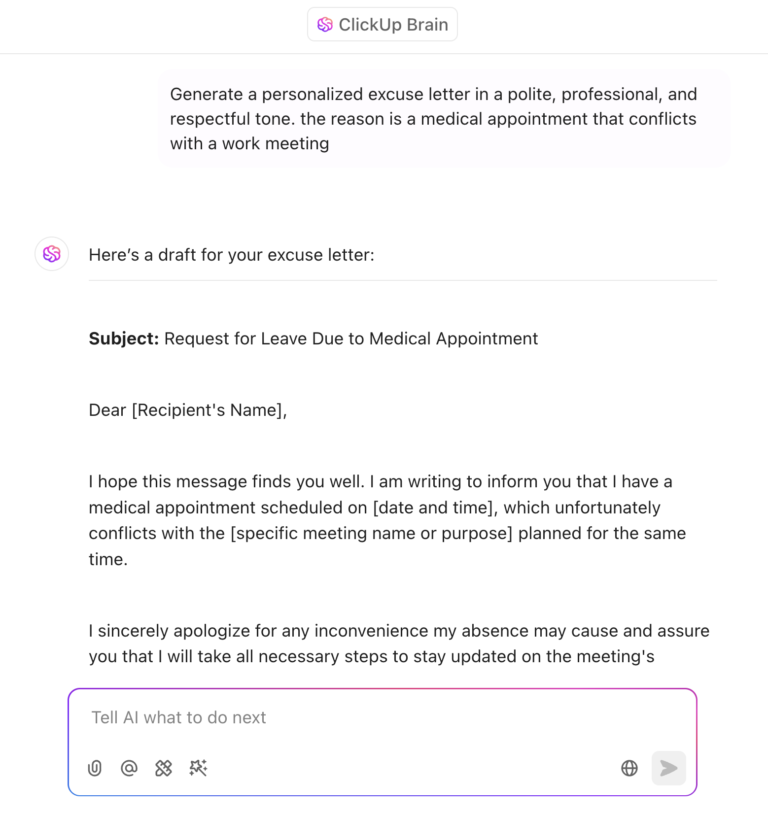 Free Excuse Letter Templates | ClickUp