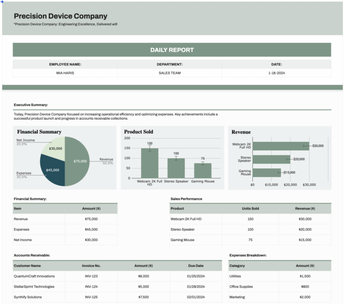 Free Daily Report Templates in Excel for Progress Tracking