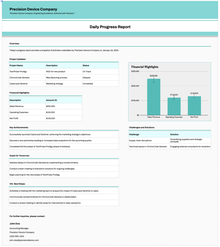 Free Daily Report Templates in Excel for Progress Tracking