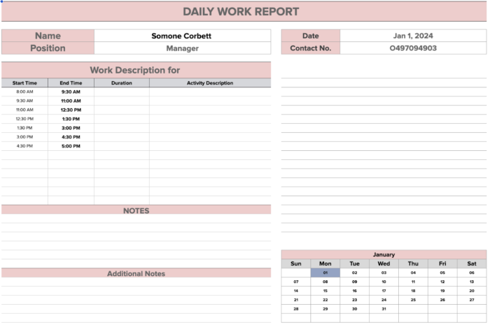 Free Daily Report Templates in Excel for Progress Tracking