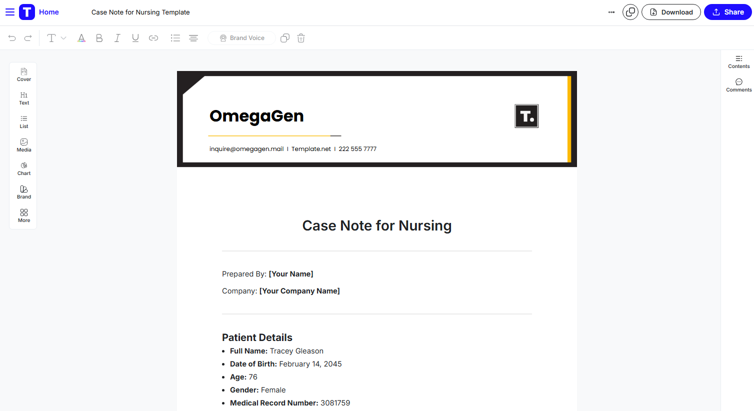Free Nursing Notes Template for Accurate Patient Documentation