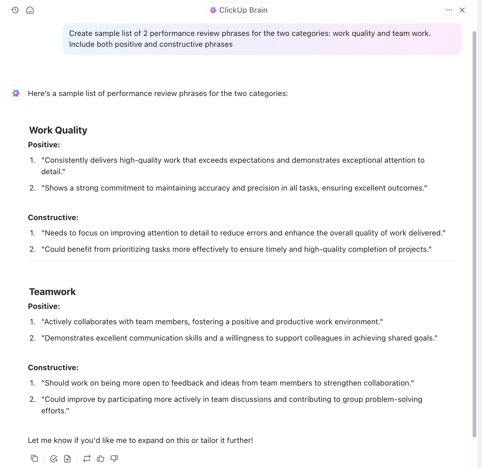 100 Performance Review Phrases for Employee Feedback