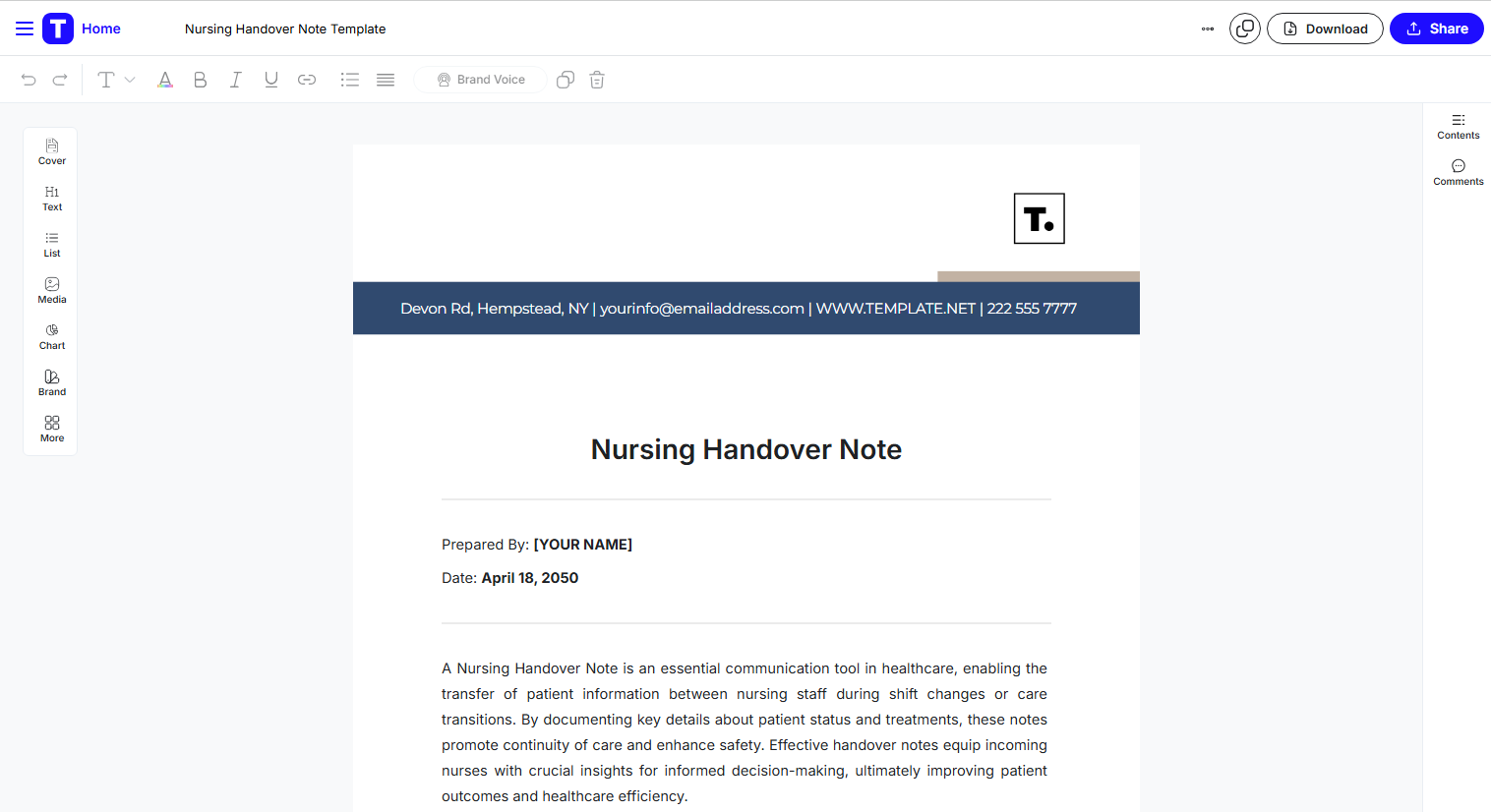 Free Nursing Notes Template for Accurate Patient Documentation