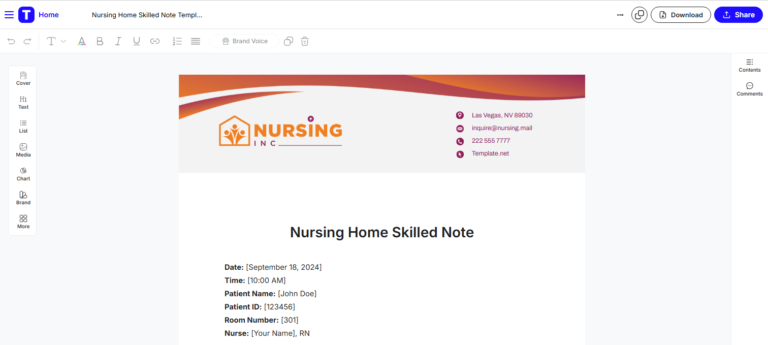 Free Nursing Notes Template for Accurate Patient Documentation