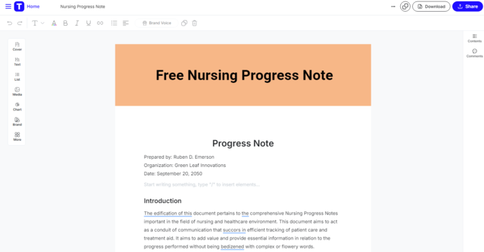 Free Nursing Notes Template for Accurate Patient Documentation
