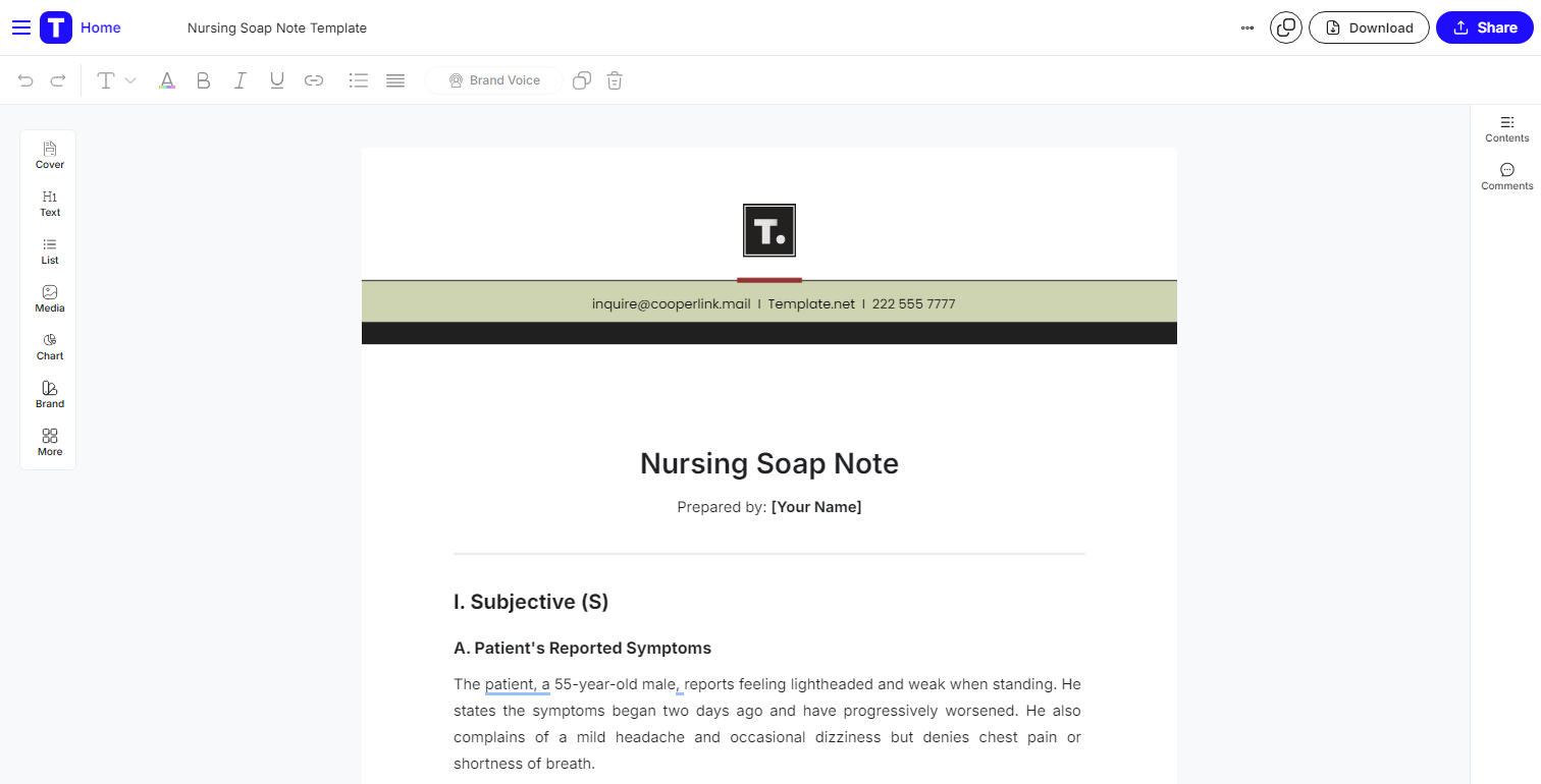 Free Nursing Notes Template for Accurate Patient Documentation