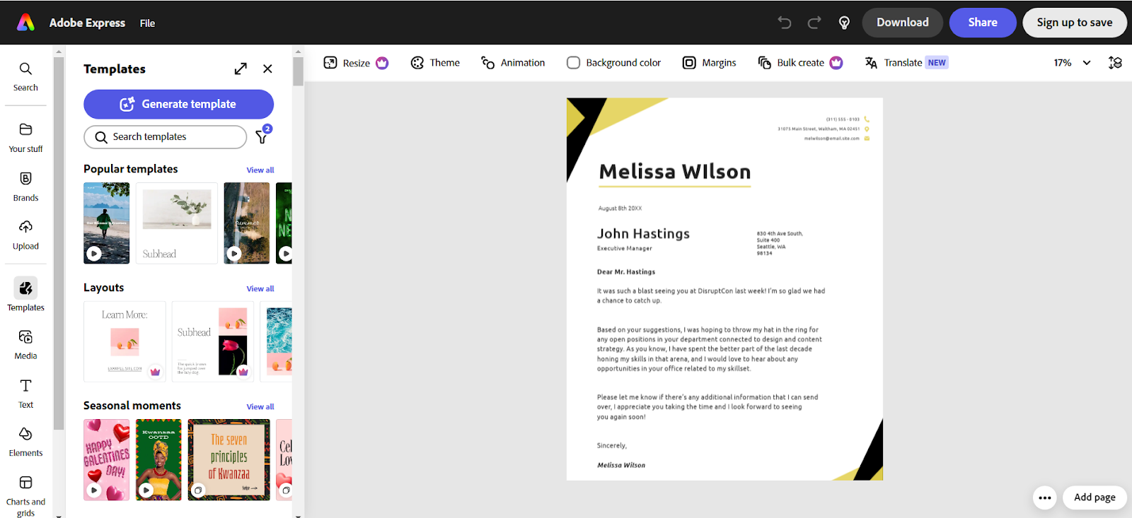 Template Surat Lamaran Kerja PDF Gratis: Contoh Menonjol untuk Lamaran ...