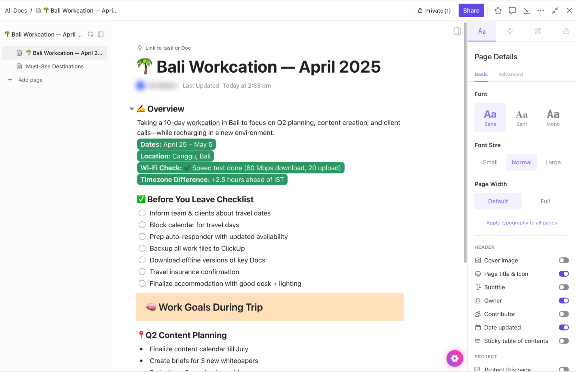 How to Plan a Productive Workcation | ClickUp