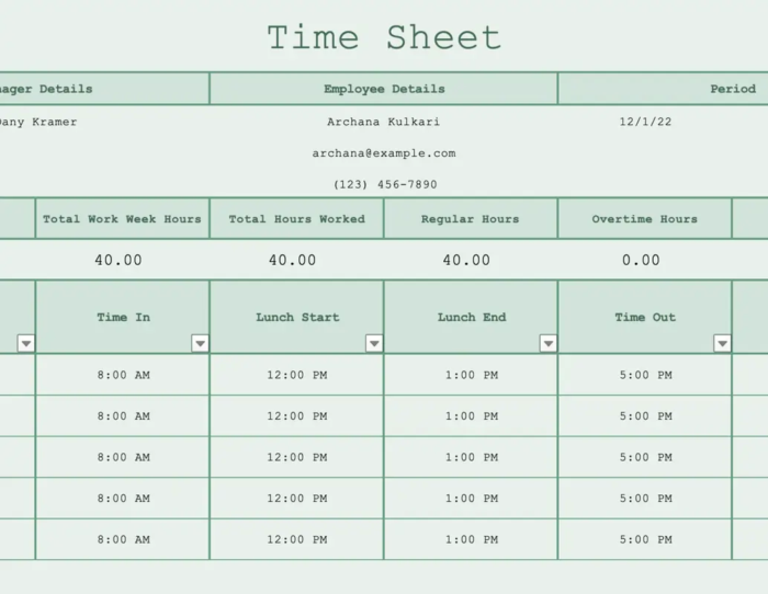 Free Excel Timesheet Template to Track Work Hours and Payroll