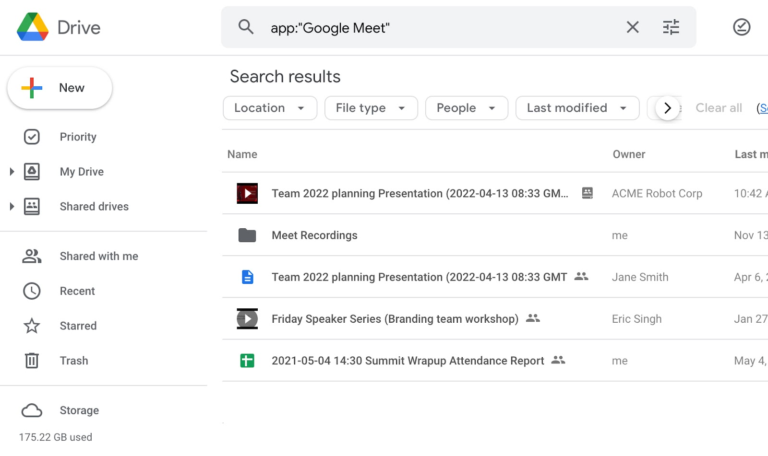 Dove trovare le registrazioni di Google Meet?