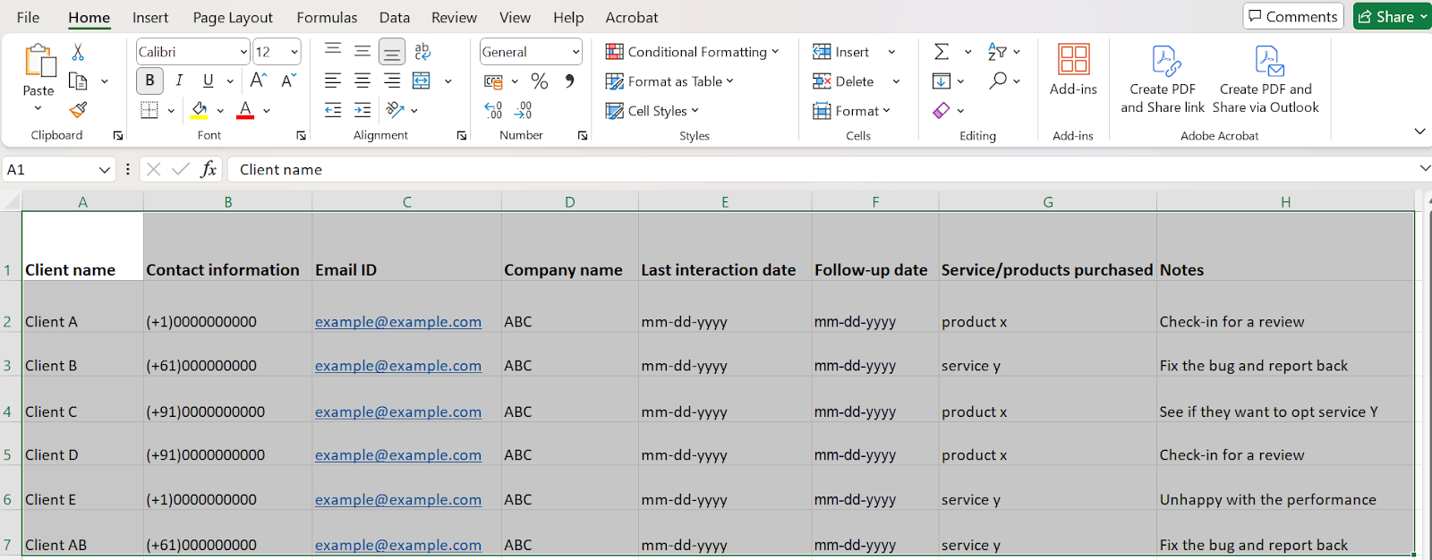 How to Create a Client Database in Excel? | ClickUp