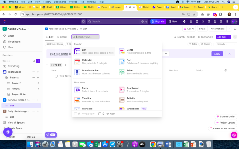 How to Use ClickUp for Personal Use: Features, Examples, Tips