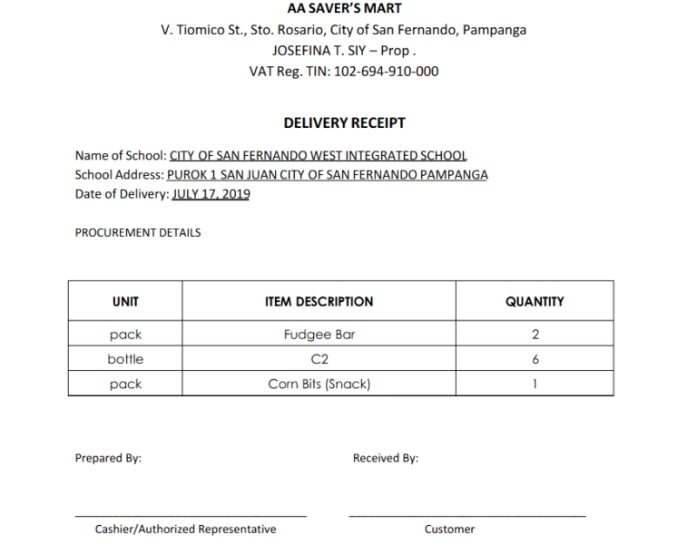 Modelos profissionais gratuitos de recibos de entrega para um ...
