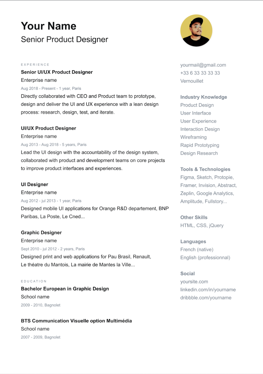 Free Figma Resume Templates to Design a Standout Resume