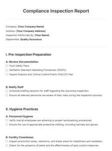 Free Inspection Report Templates to Document Findings Clearly