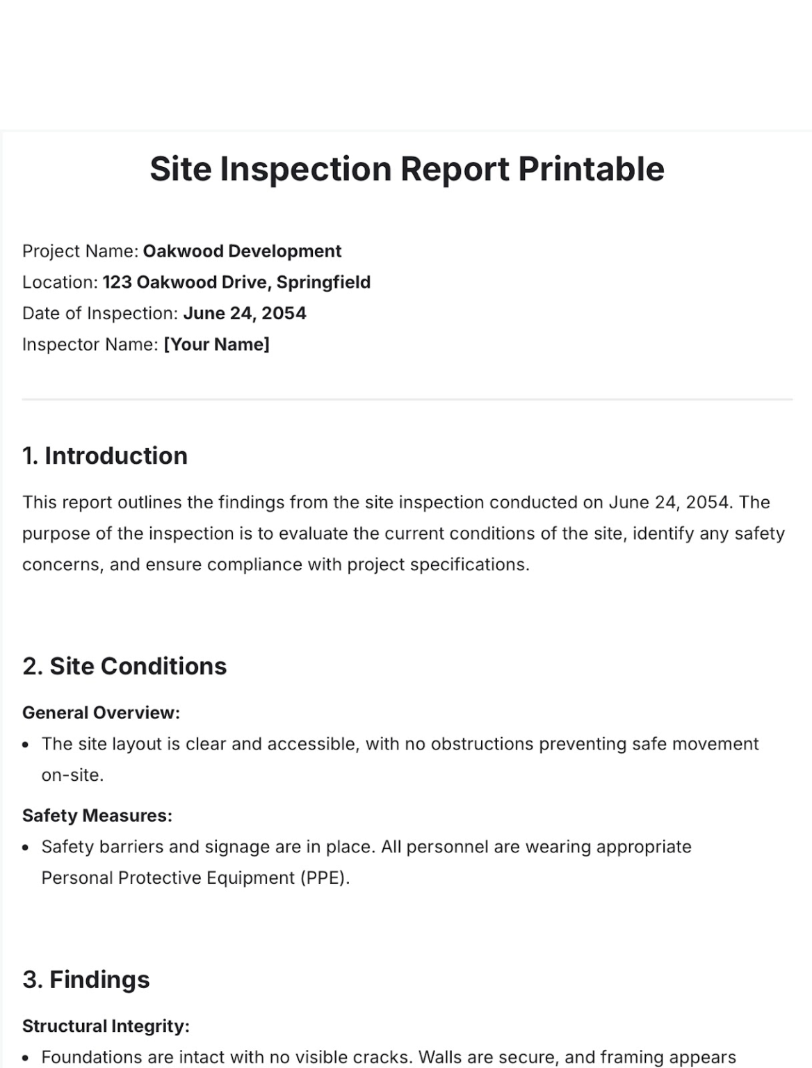 Free Inspection Report Templates to Document Findings Clearly