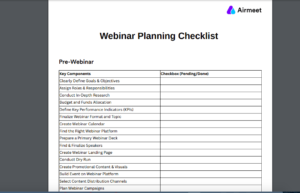 Free Webinar Planning Templates for Successful Webinars