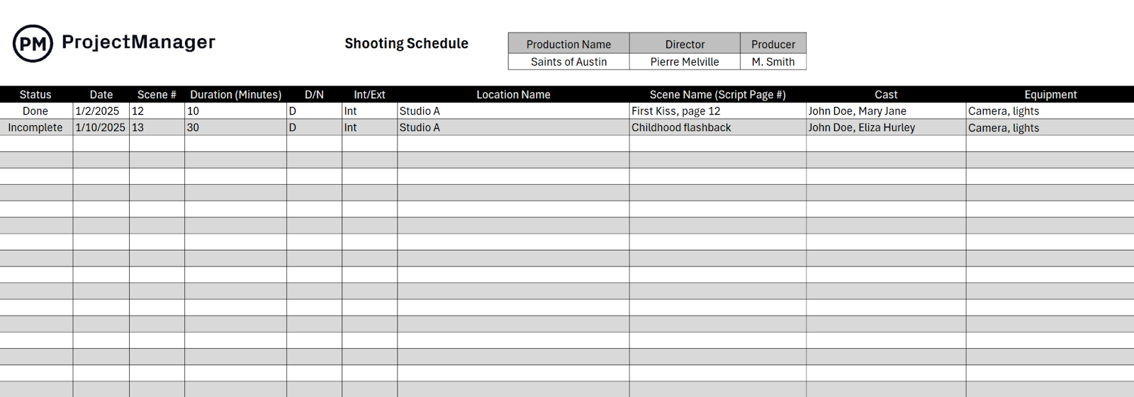 Free Shooting Schedule Templates to Plan Film Production