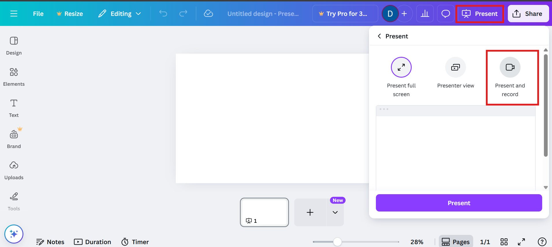 Comment enregistrer votre écran sur Canva