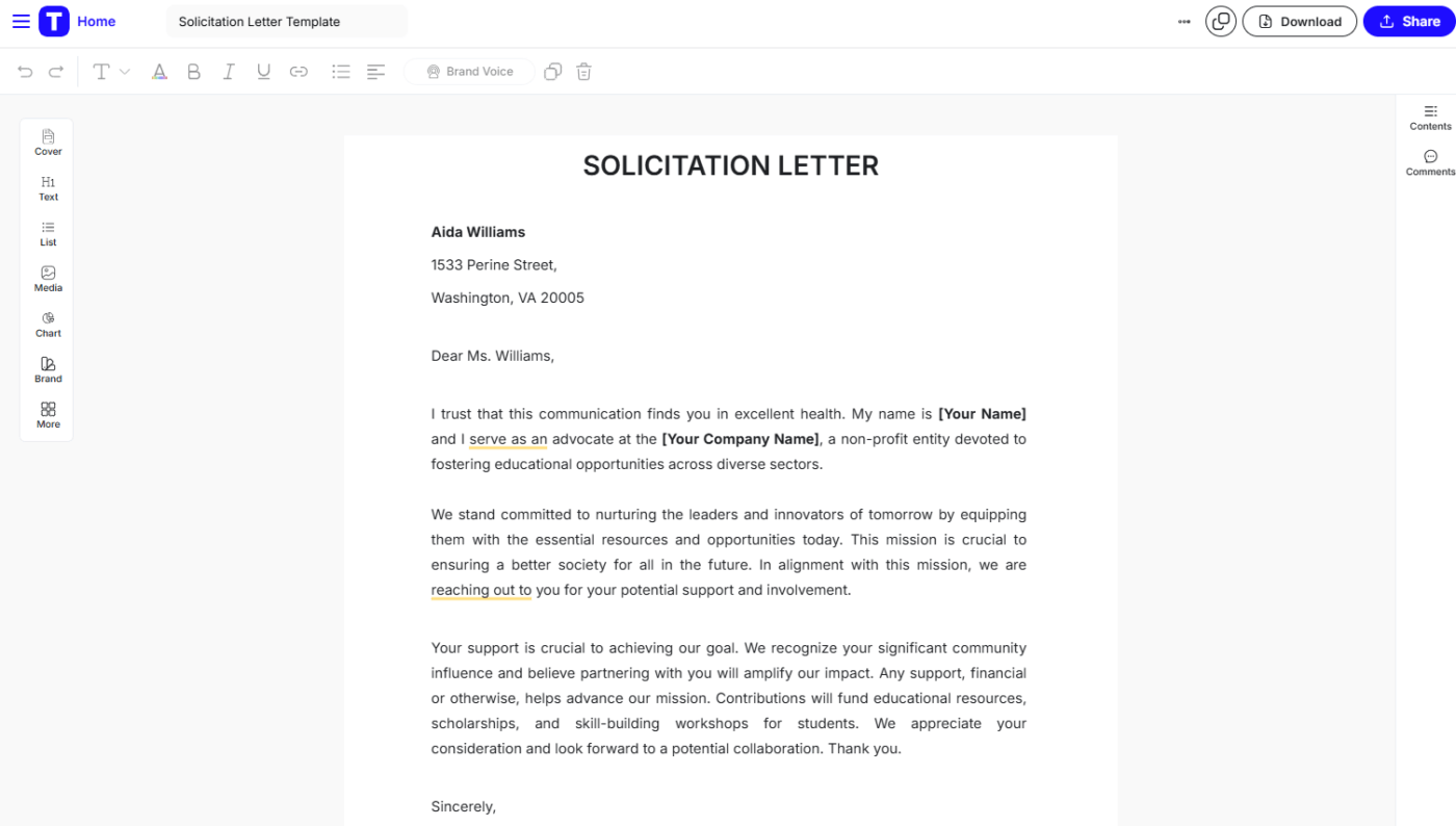 Free Solicitation Letter Templates for Fundraising & Donations