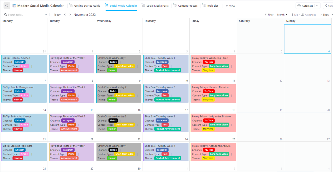 Free LinkedIn Content Calendar Templates to Plan Posts | ClickUp