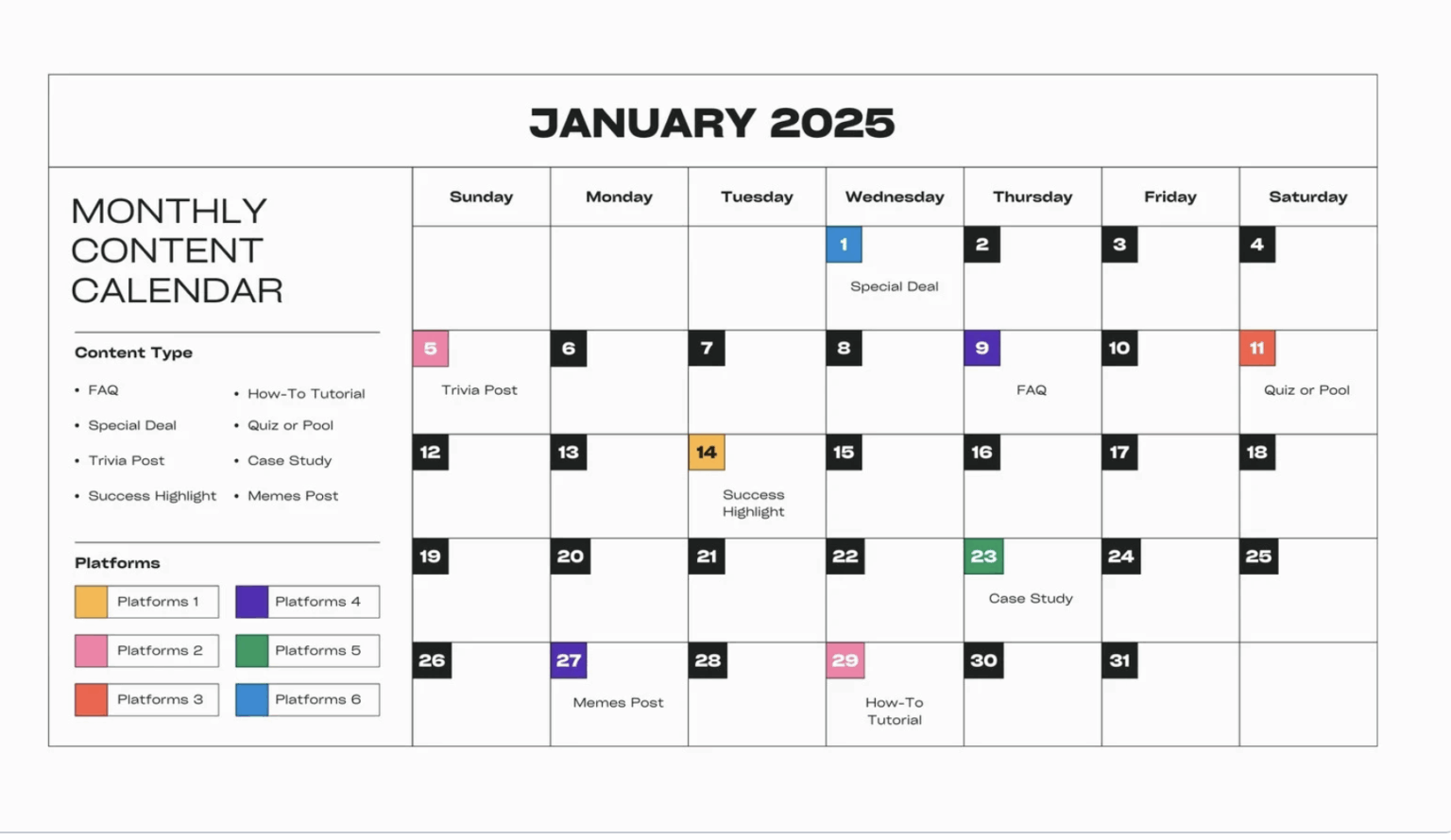 15 Free Content Calendar Templates for Social Media