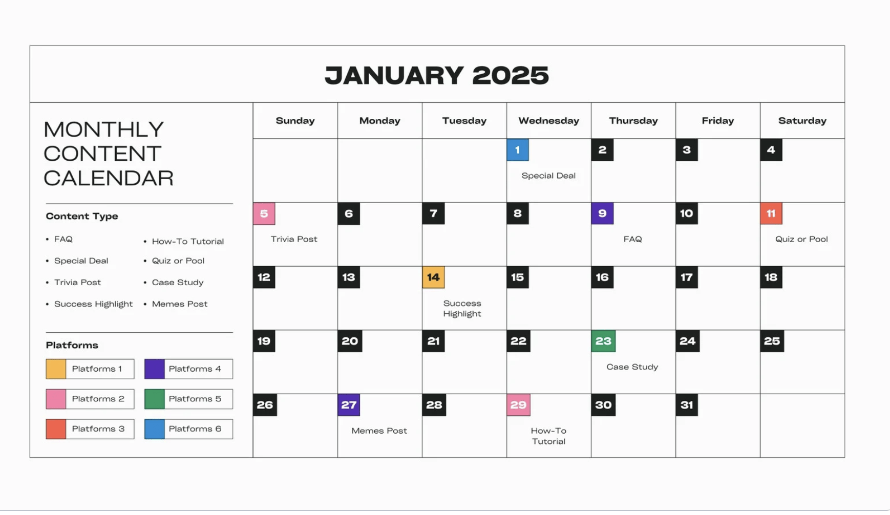 15 Free Content Calendar Templates for Social Media