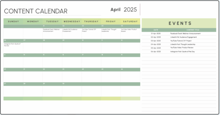 15 Free Content Calendar Templates for Social Media