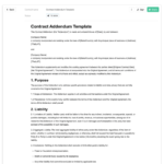 Template Addendum Kontrak Gratis untuk Memperbarui Perjanjian yang ...