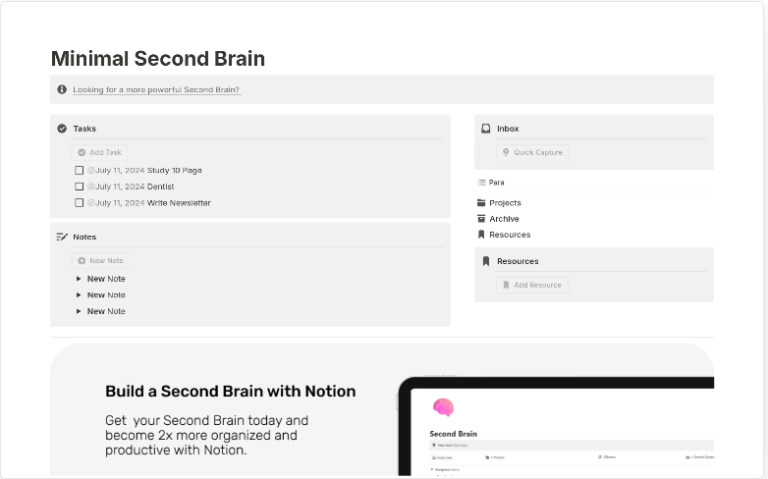 10 Best Notion Second Brain Templates to Organize Your Life