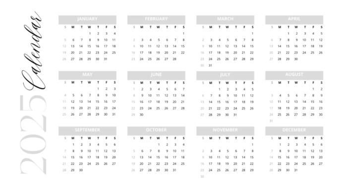 20 Template Kalender Canva untuk Penjadwalan Mudah di Tahun 2025